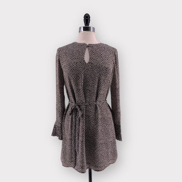 LOFT | Dresses | Loft Shift Dress Black Floral Bell Sleeve Front ...